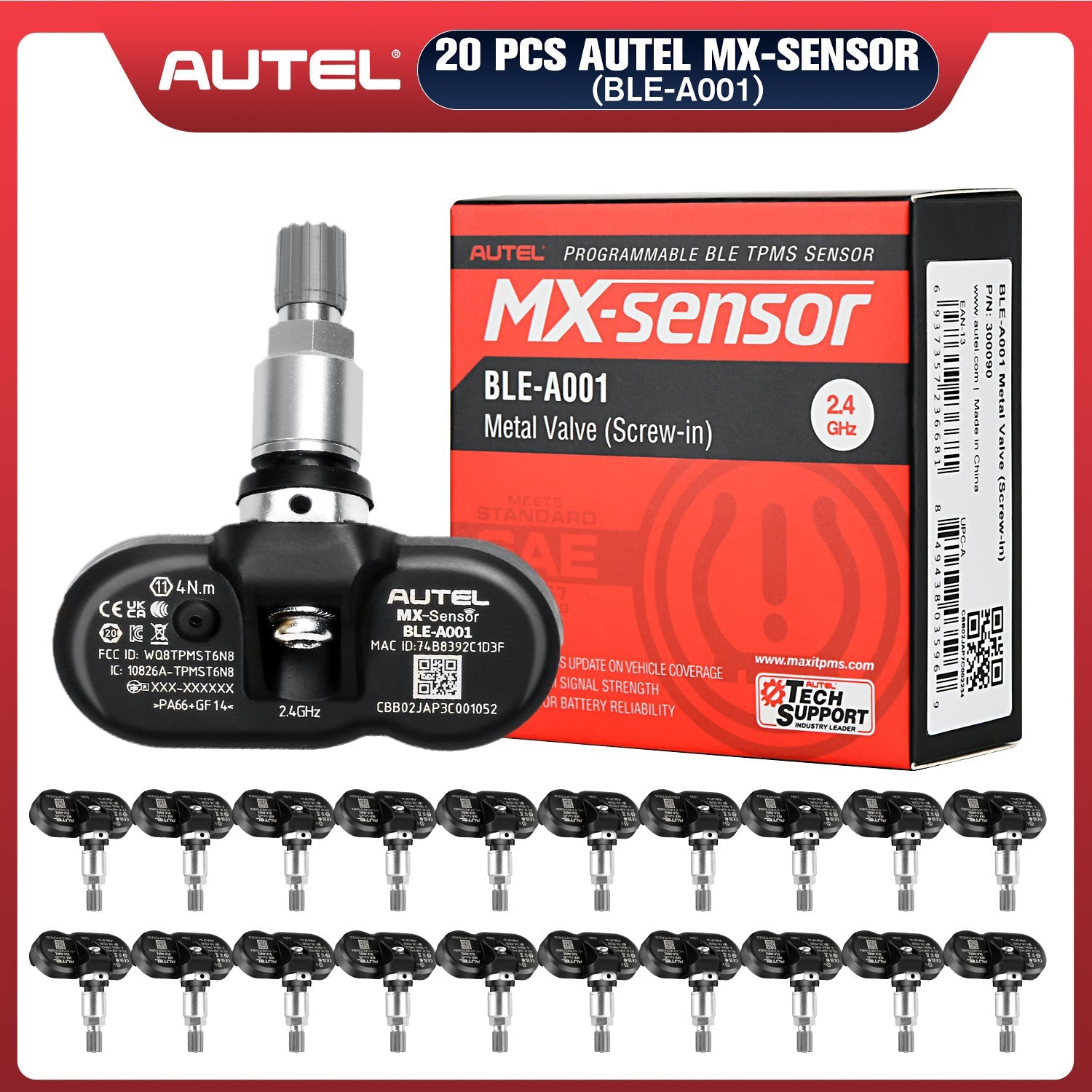 Sensor TPMS Bluetooth Autel MX-Sensor BLE-A001 Tesla- Autel Brasil