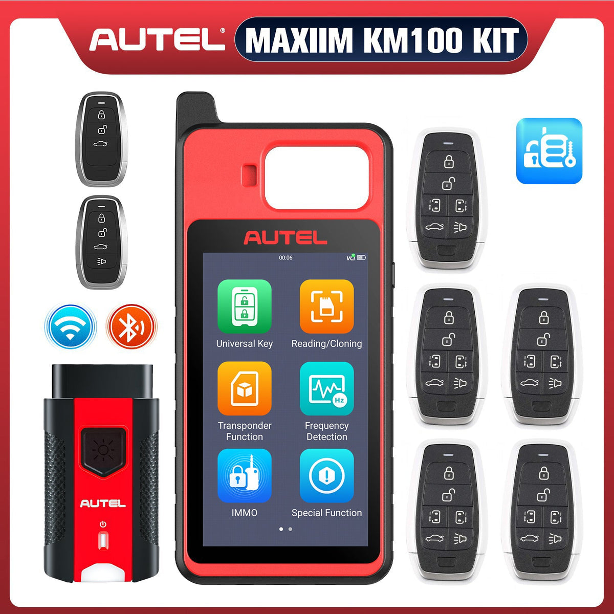 Gerador de Chaves IMMO Universal Autel MaxiIM KM100 Kit- Autel Brasil